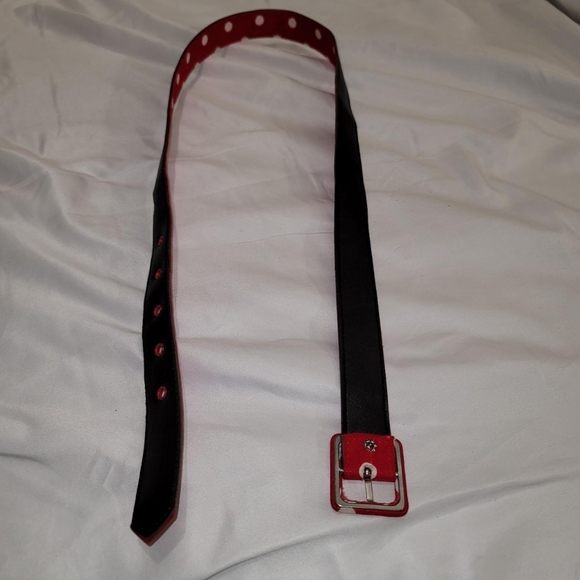 Accessories | Vintage 9s Red X White Polka Dot Belt | Poshmark